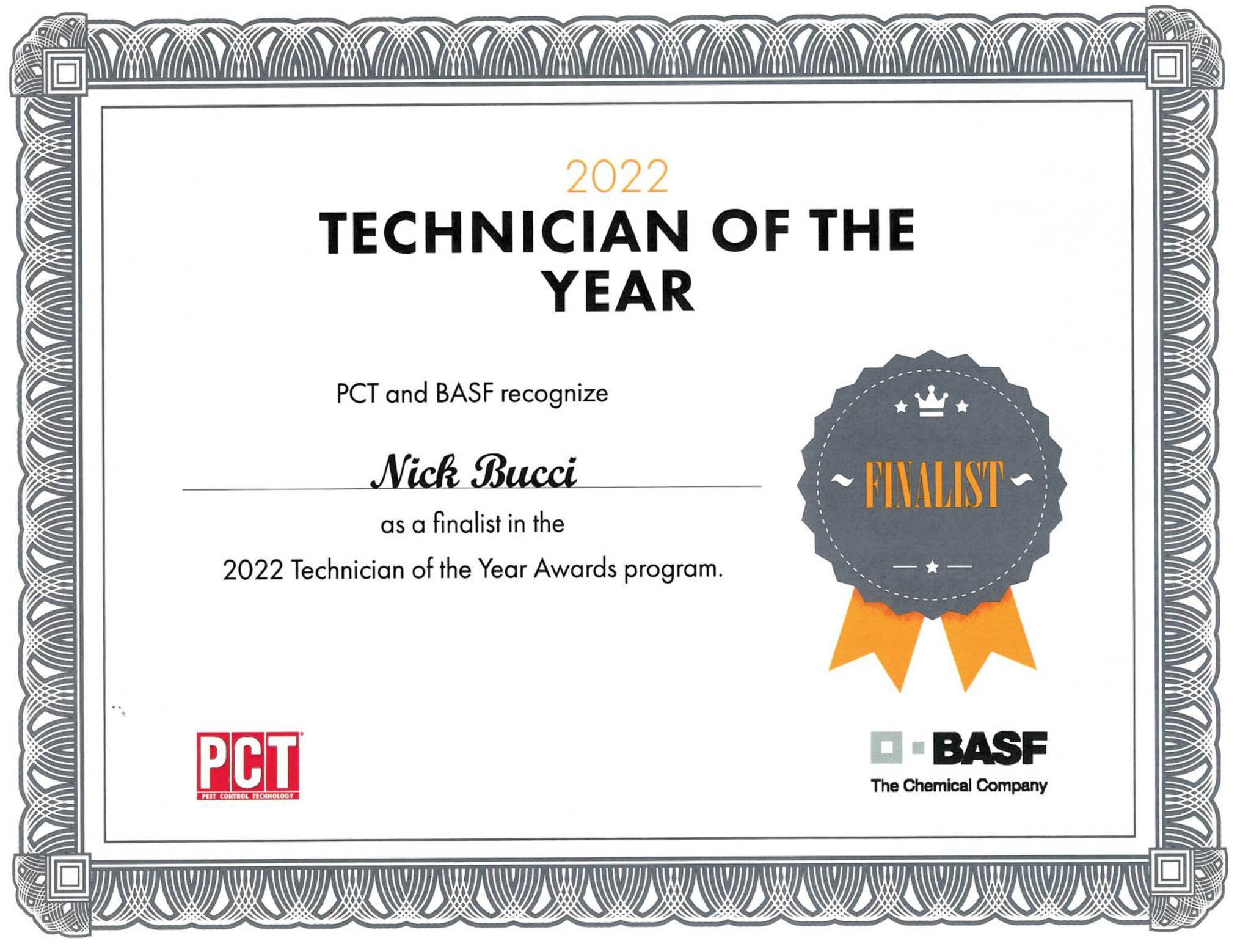 Nick Bucci – Finalist for Technician of the Year - Western Pest Services