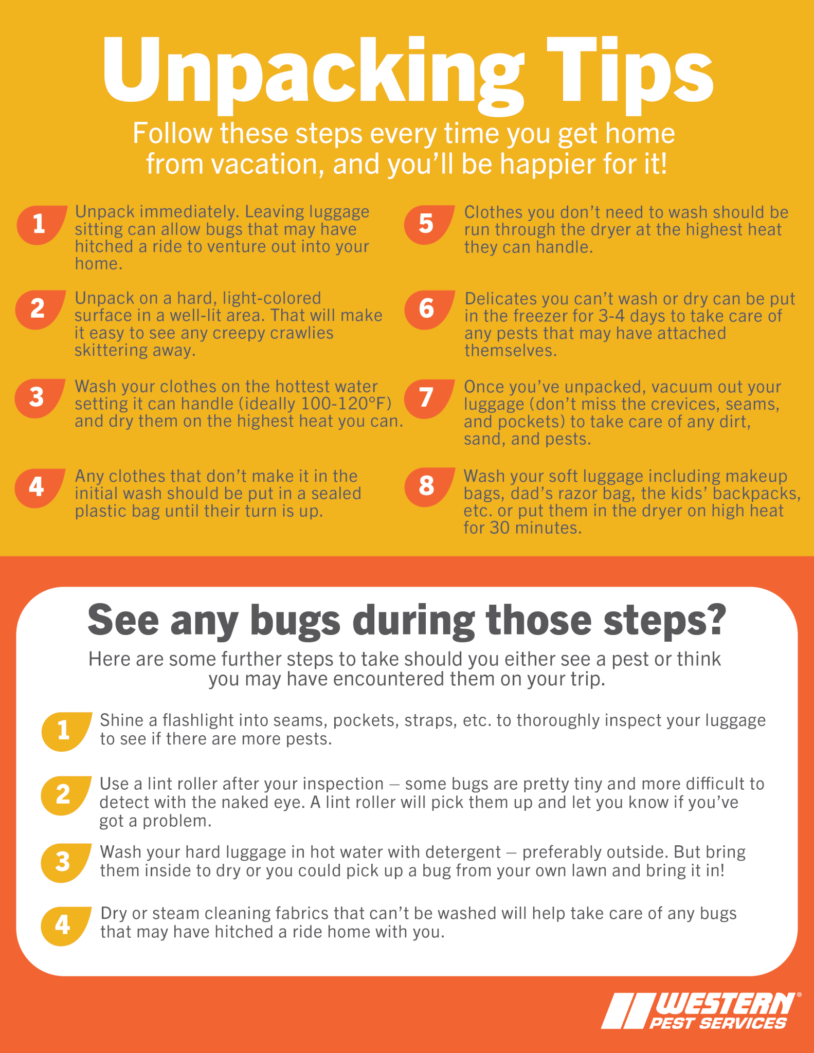 8 Post-Travel Luggage Tips - Western Pest Services